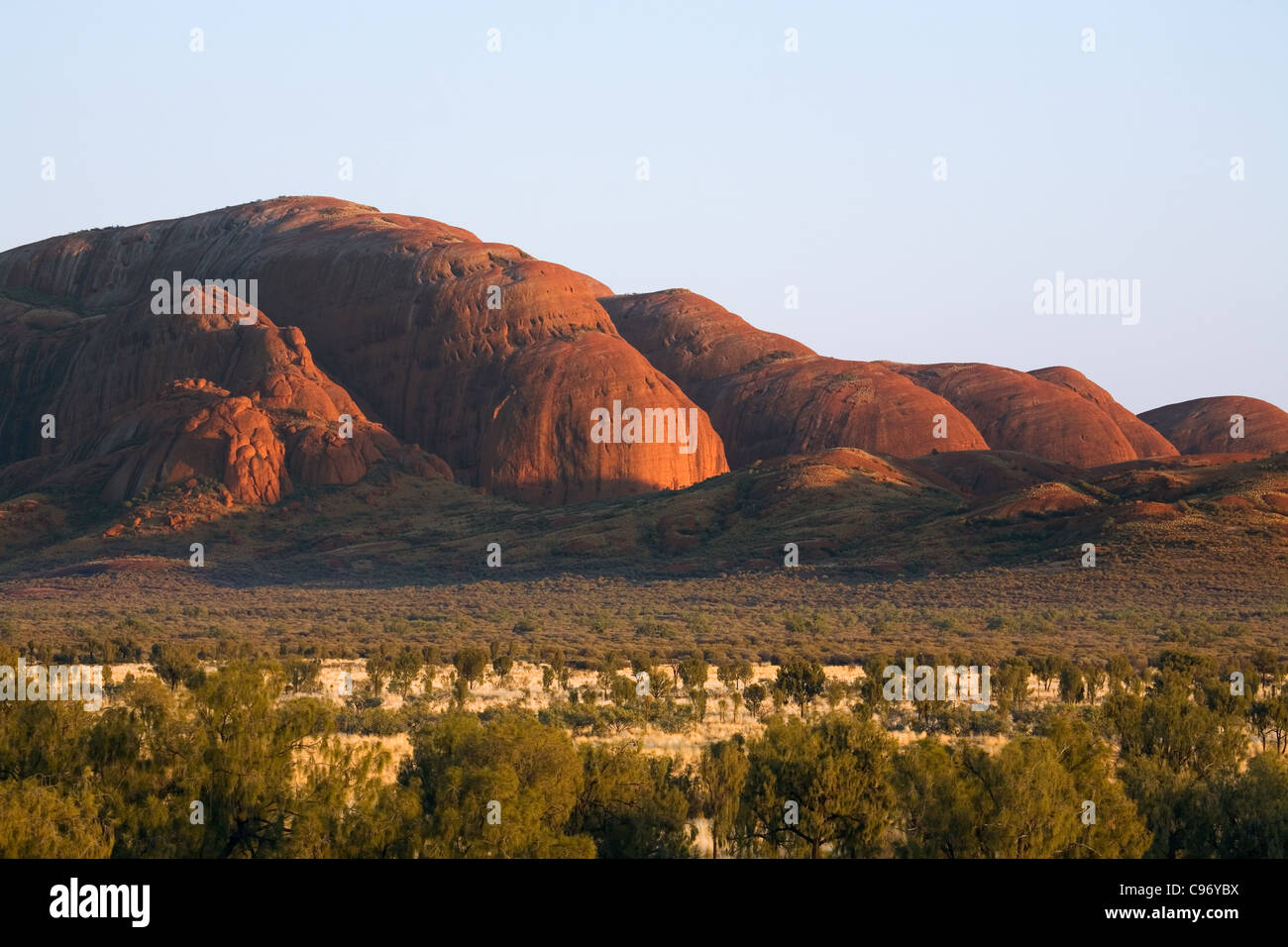 The domed rock formations of Kata Tjuta (The Olgas) at dawn. Uluru-Kata ...