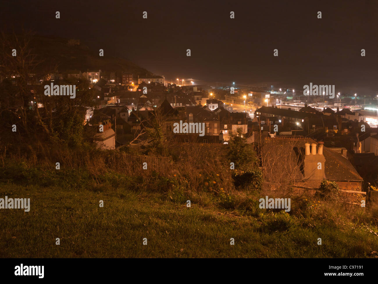 British rooftops night hi-res stock photography and images - Alamy