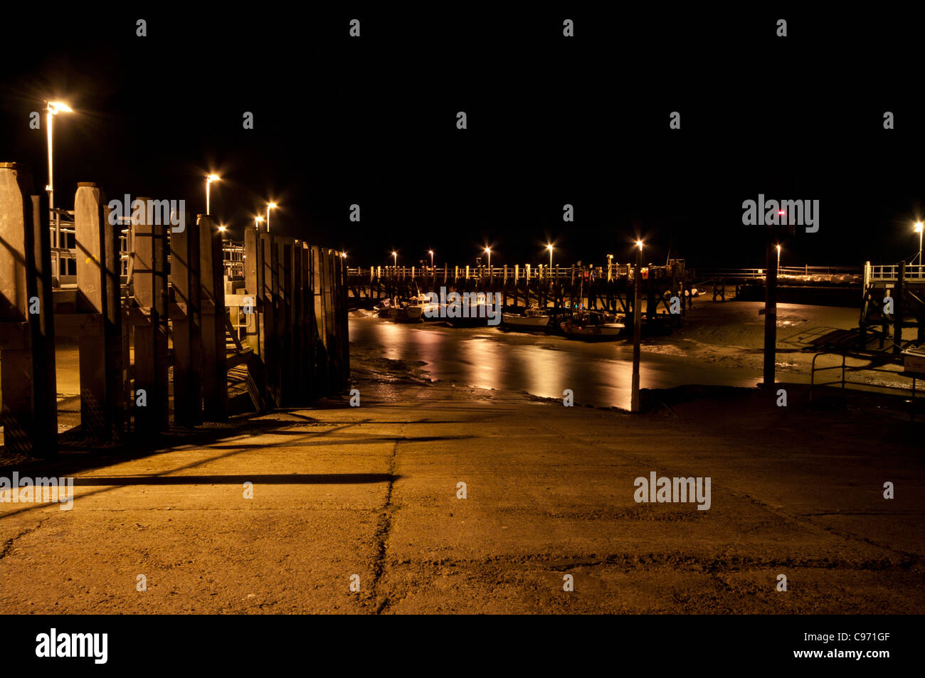 Fishing Boats Moored On The River Rother At Night Time Nighttime Rye ...