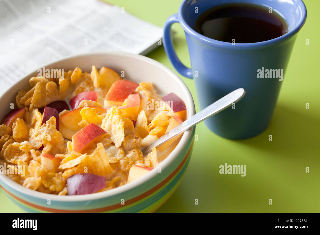 Muesli with fruits for breakfast Stock Photo - Alamy
