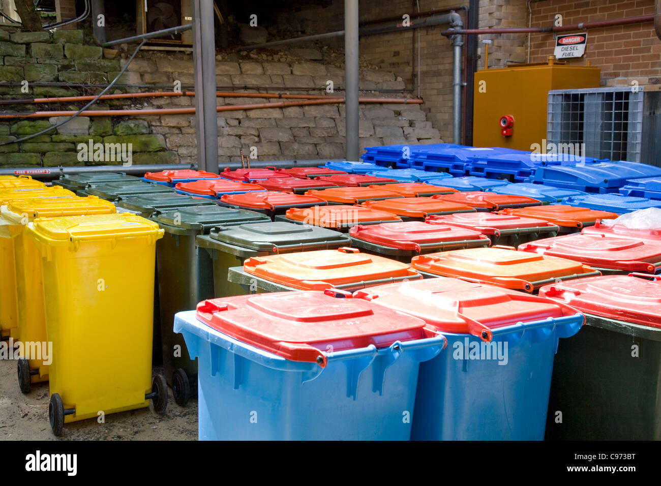 Red Wheely Bins High Resolution Stock Photography and Images - Alamy