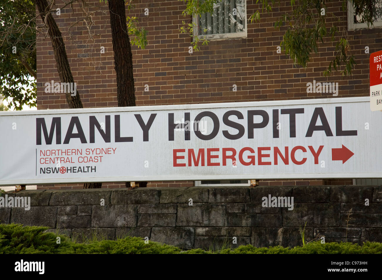 entrance to Manly hospital, a public hospital north of Sydney,australia ...