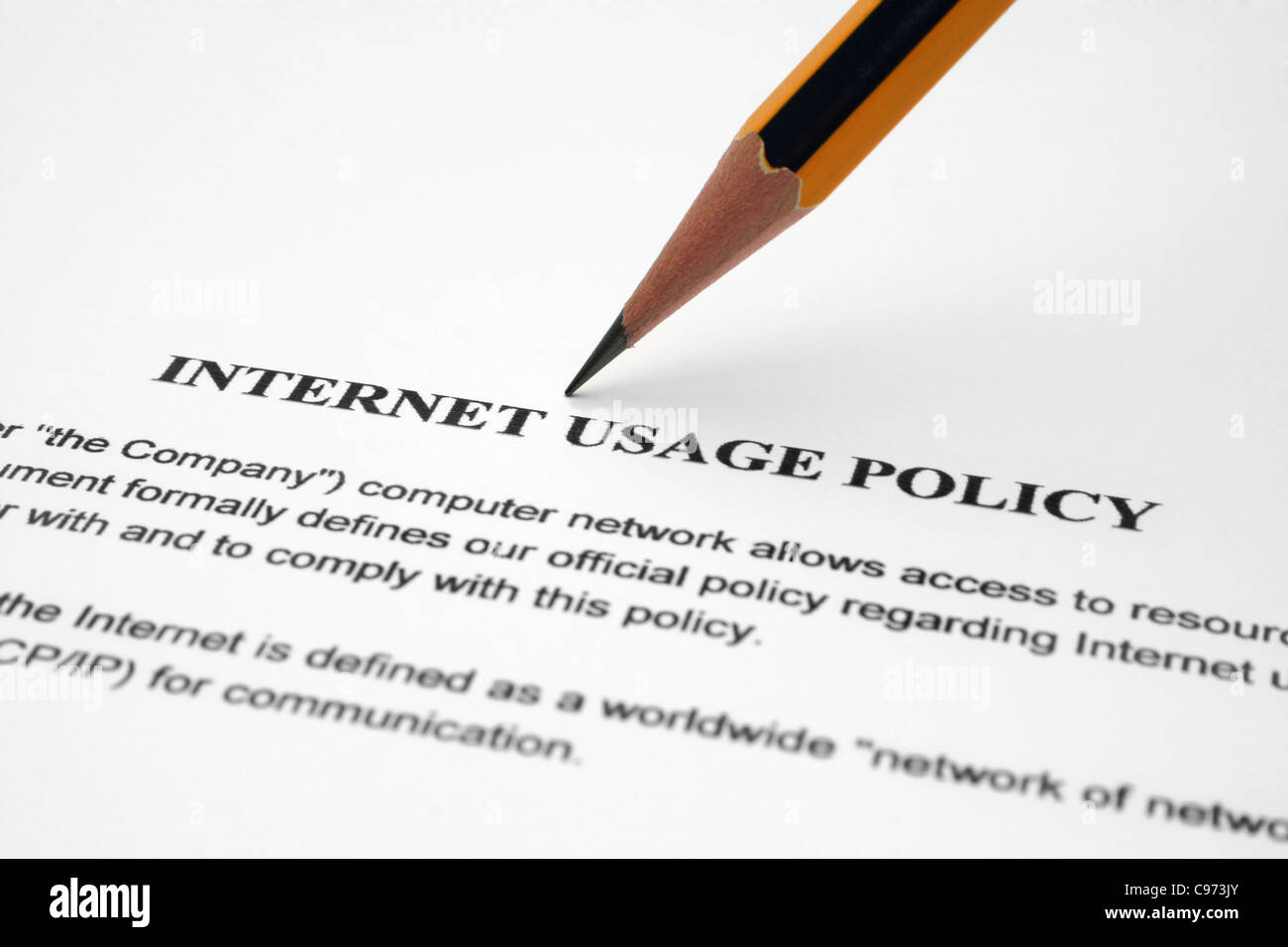 Internet usage policy Stock Photo - Alamy