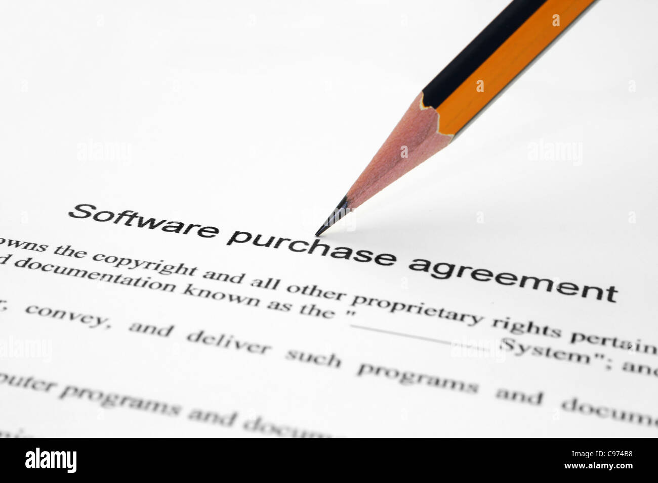Software purchase agreement Stock Photo - Alamy