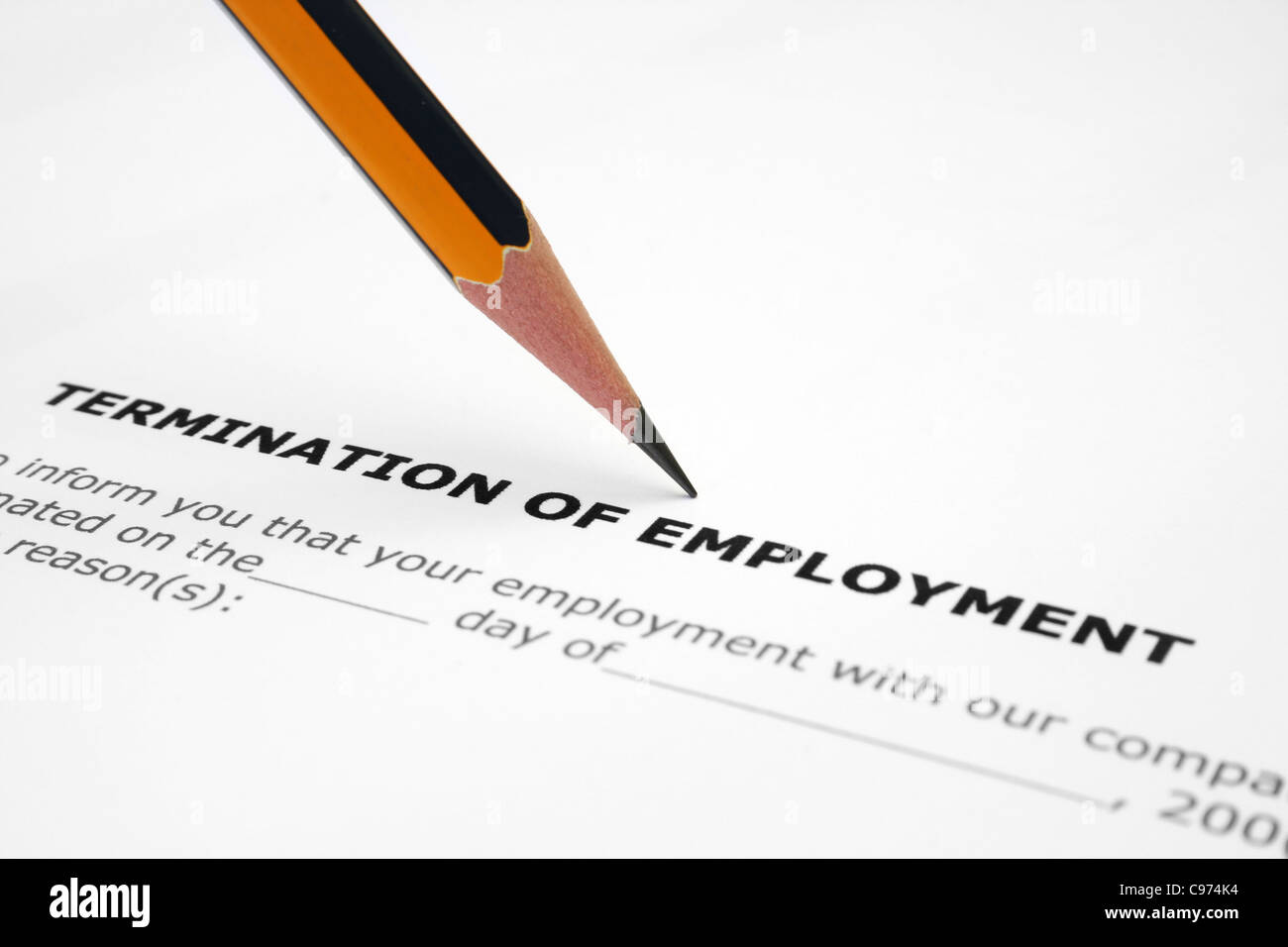 Termination of employment Stock Photo - Alamy