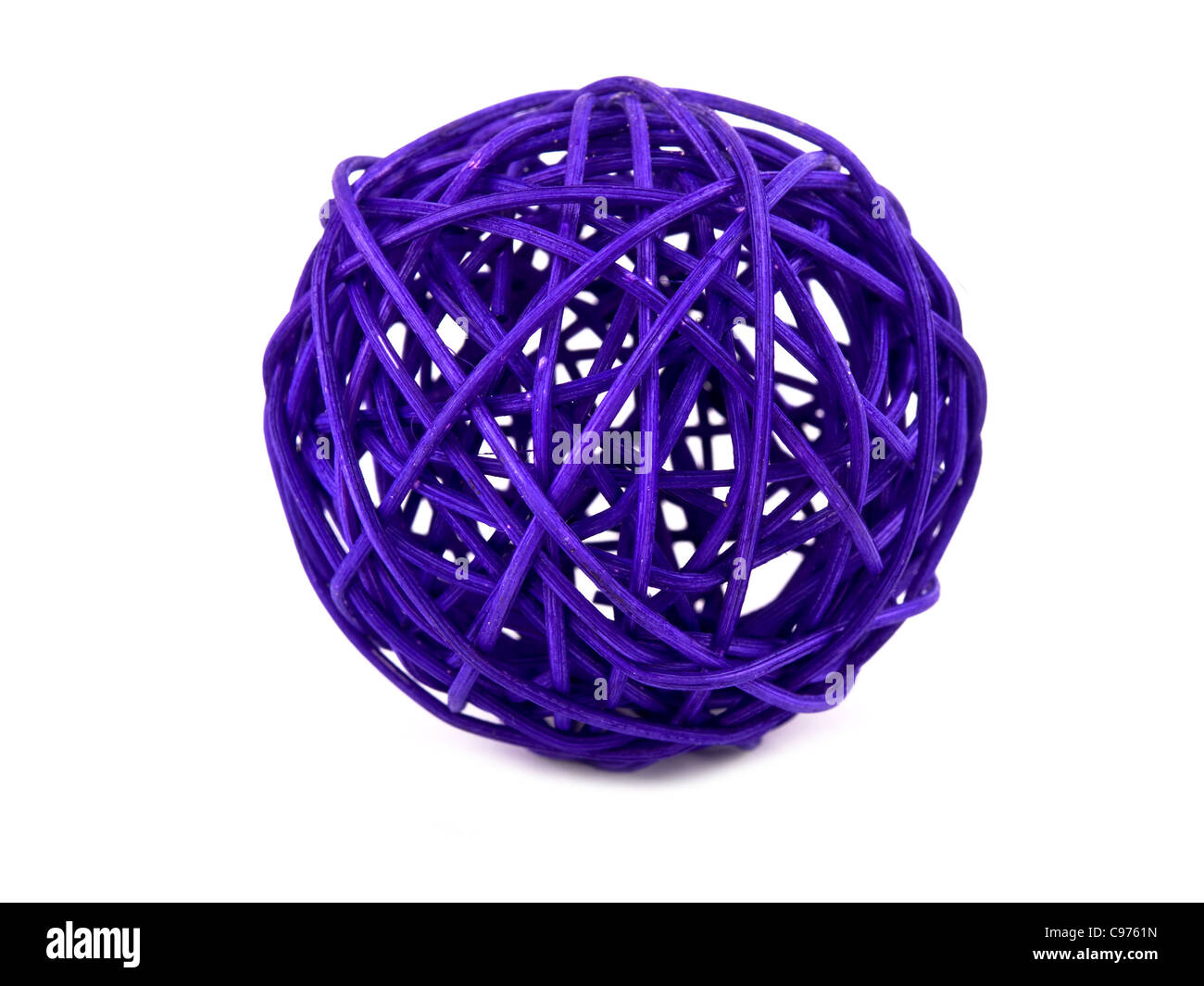 Picture of purple rattan ball on white background Stock Photo - Alamy