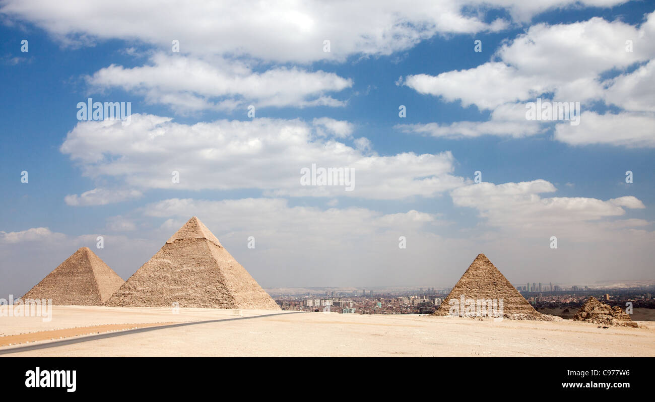 View of Giza Plateau with the Pyramids Stock Photo - Alamy