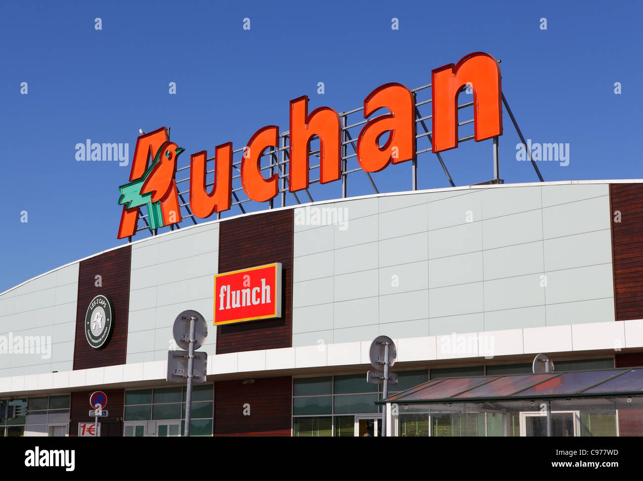 Auchan Supermarket Sign Coquelles Calais France Stock Photo - Alamy