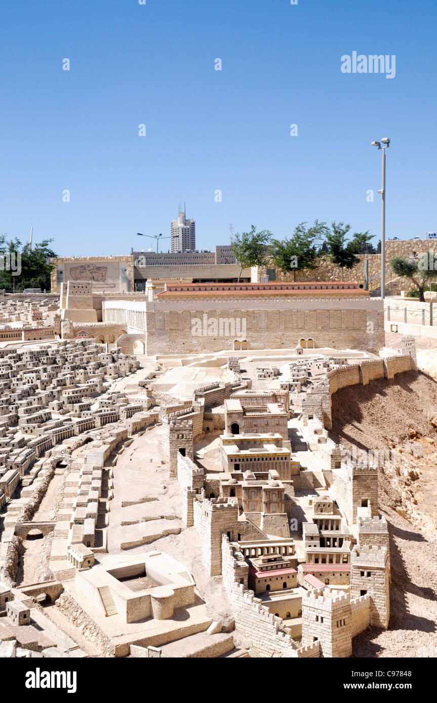 Israel, Jerusalem, Israel Museum. Model of Jerusalem in the late second ...