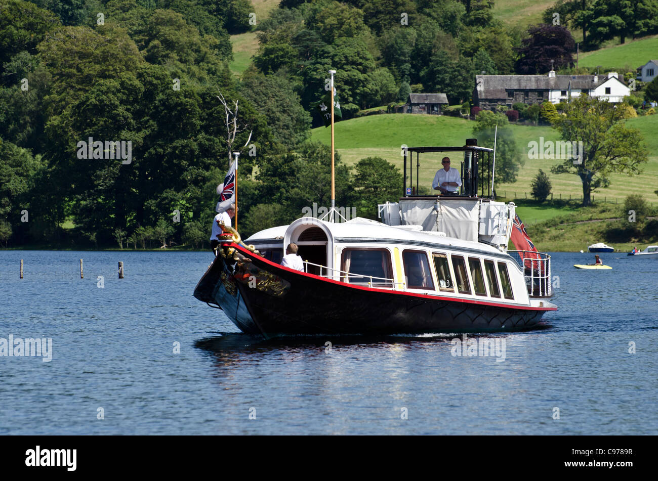 The Steam Yacht Gondola on Coniston Water in the English Lake District ...