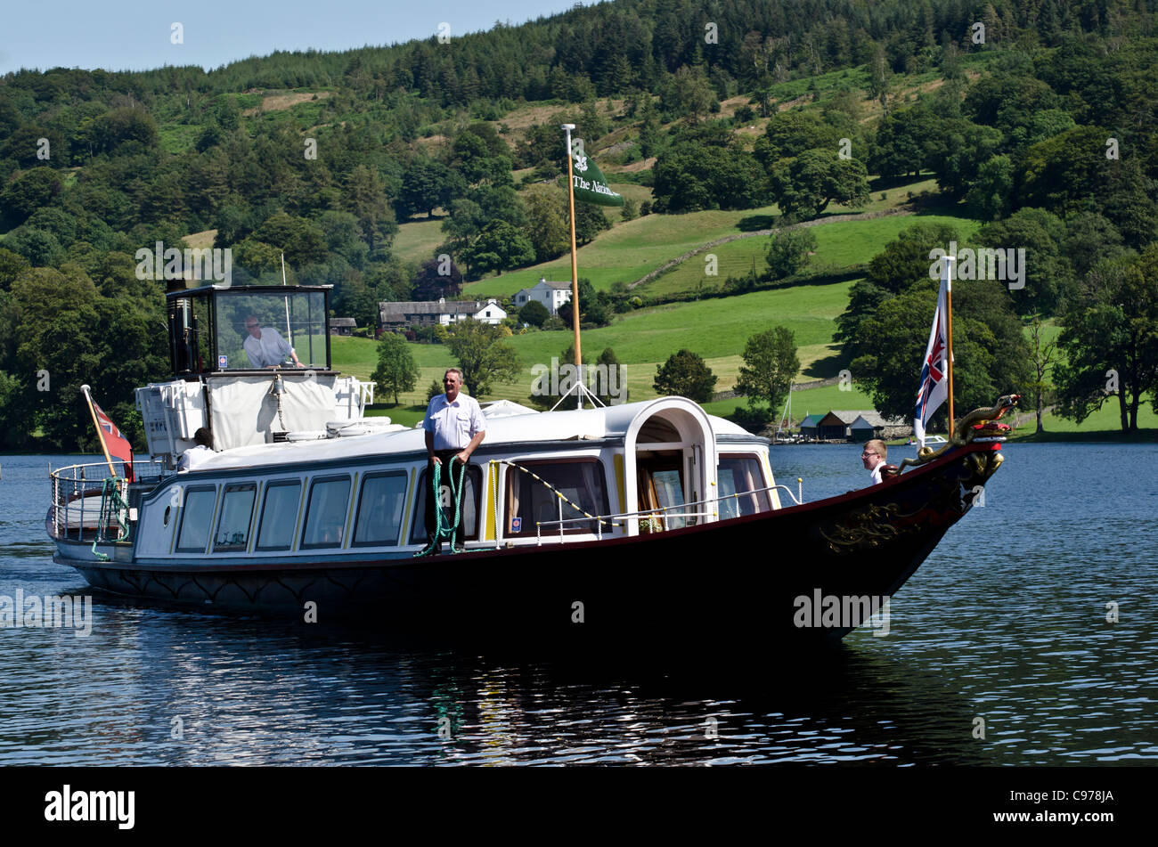 The Steam Yacht Gondola on Coniston Water in the English Lake District ...