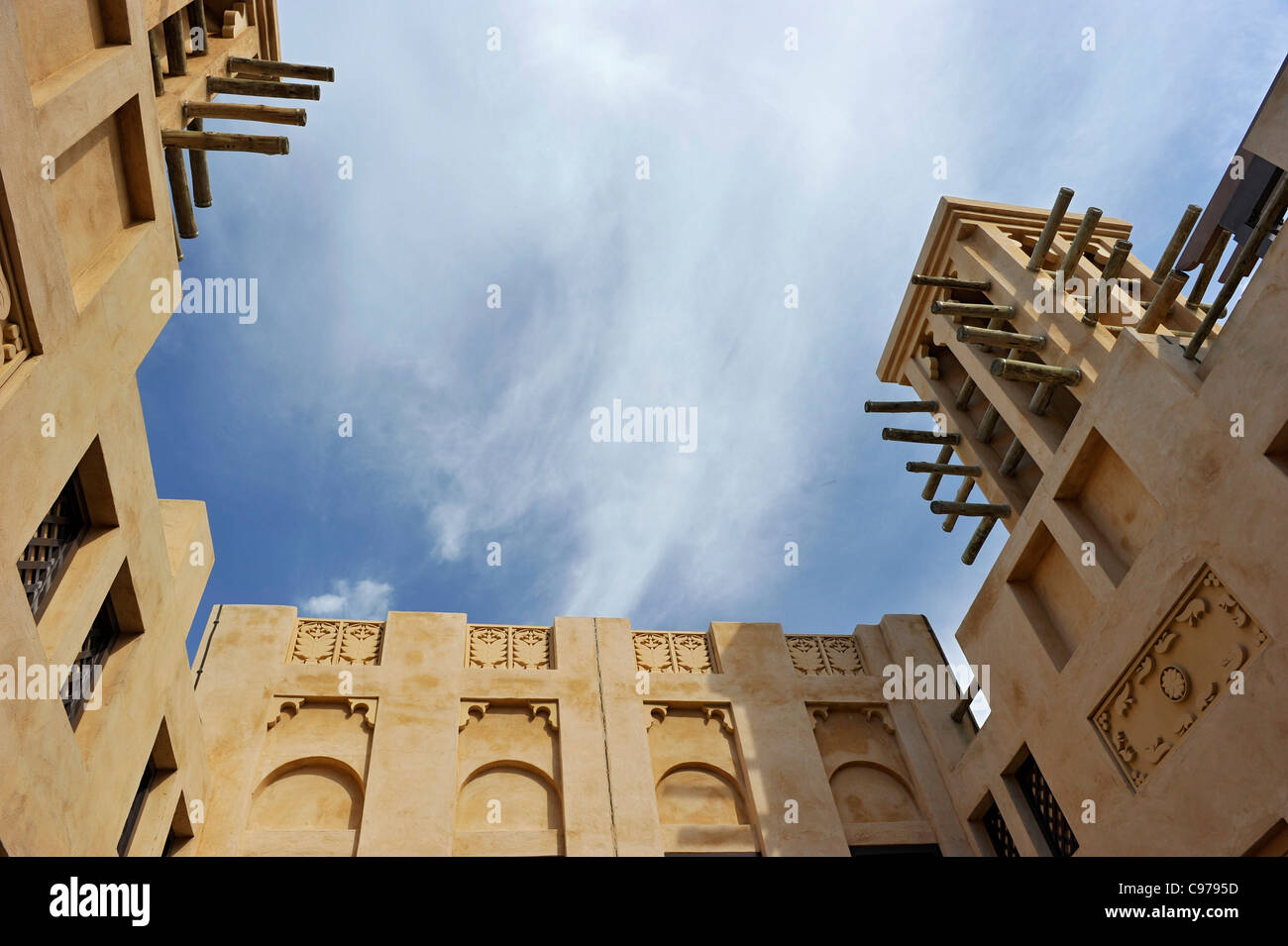 Wind towers of the Souk Madinat, Jumeirah, Dubai, United Arab Emirates ...