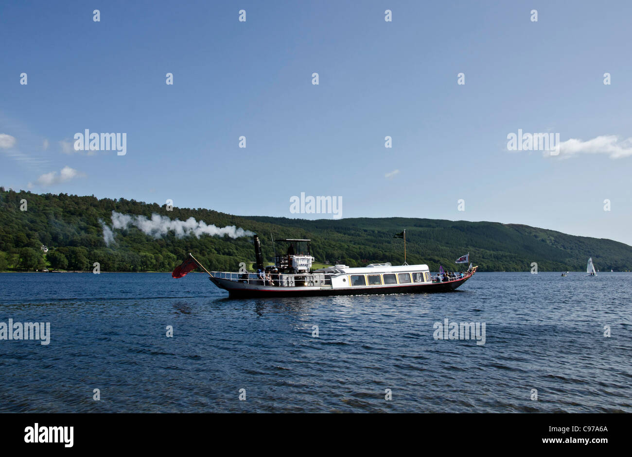 The Steam Yacht Gondola on Coniston Water in the English Lake District ...