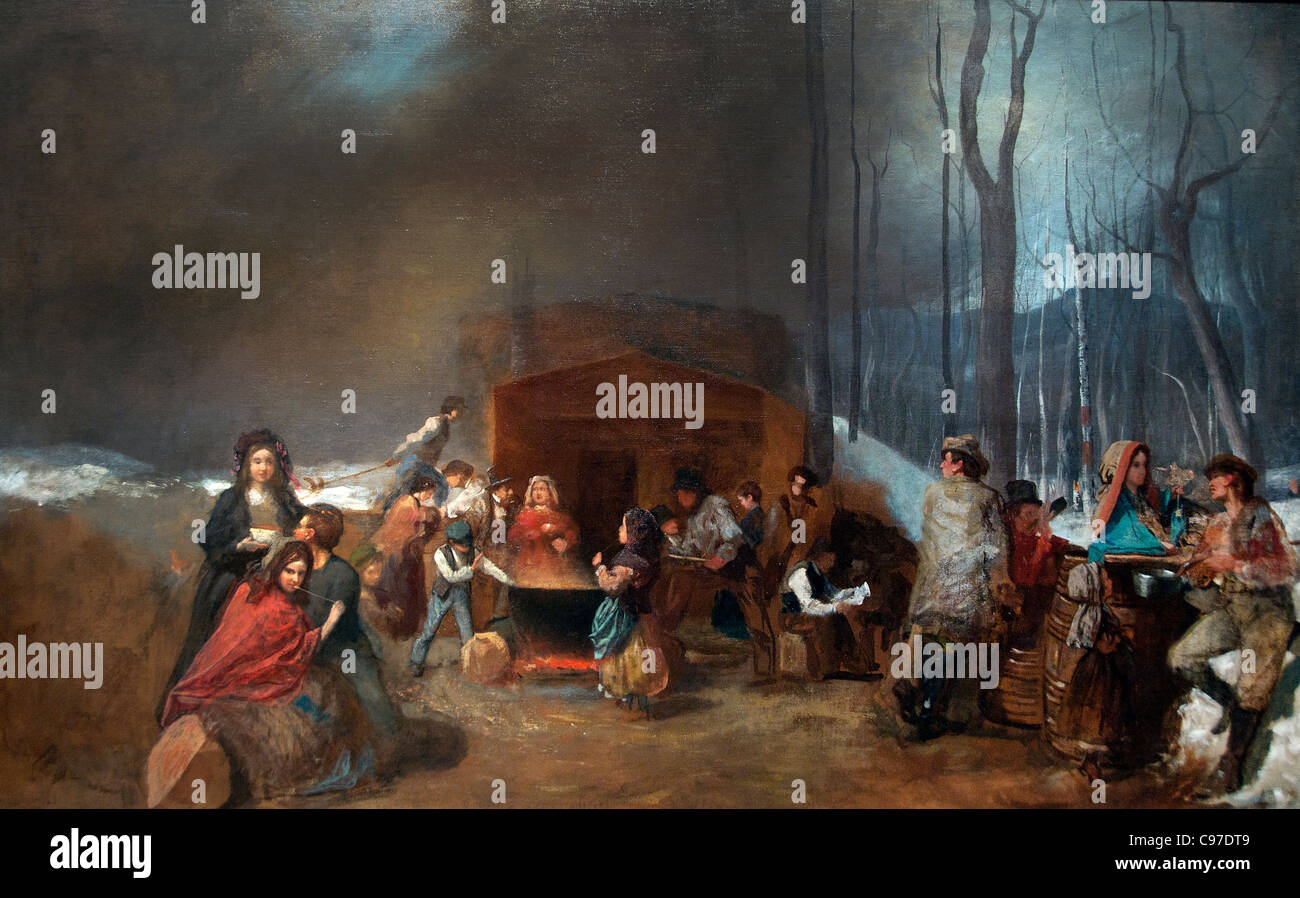 Sugaring off 1865 by Eastman Johnson American Stock Photo - Alamy