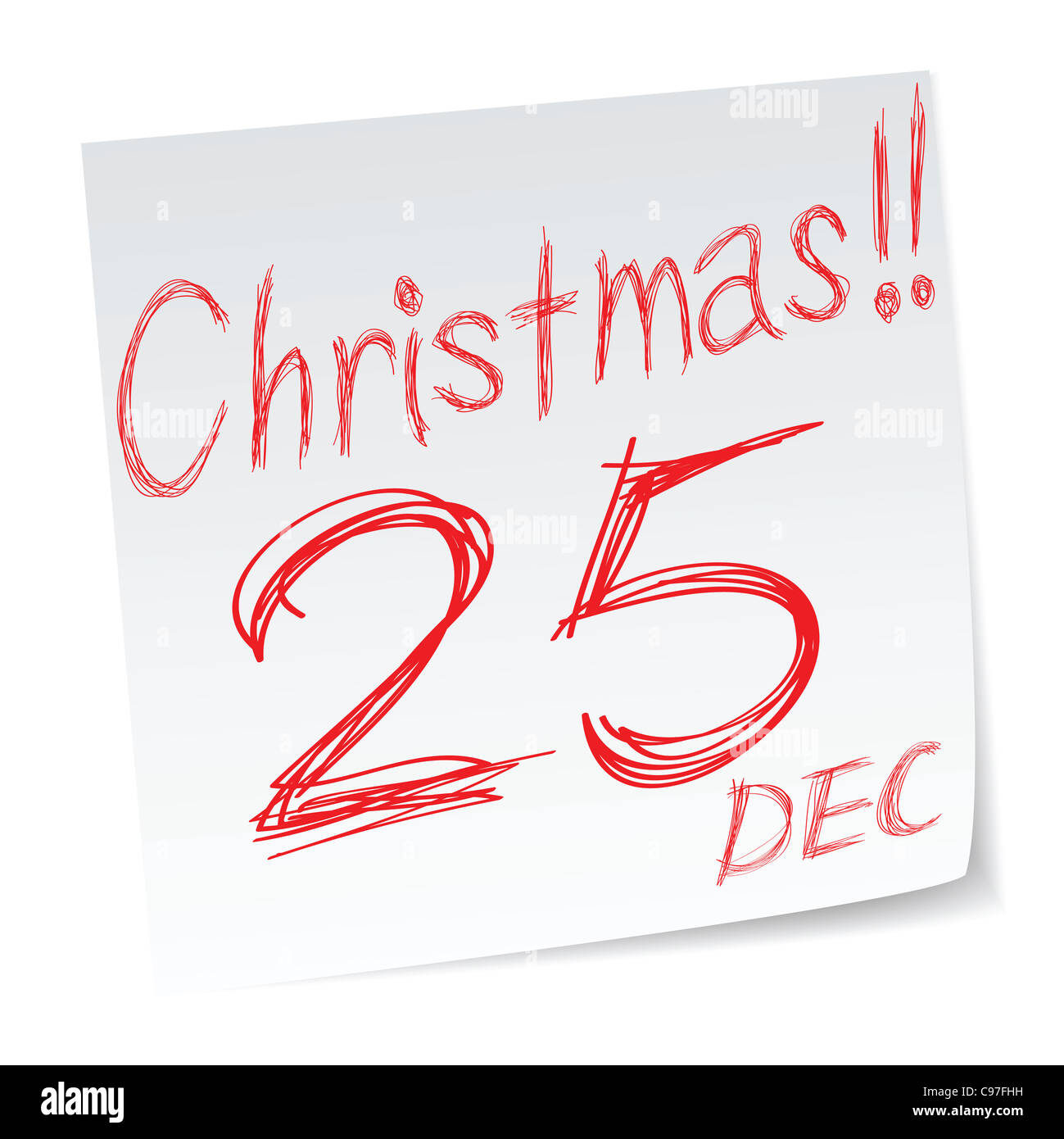 a note of christmas date of calendar Stock Photo - Alamy