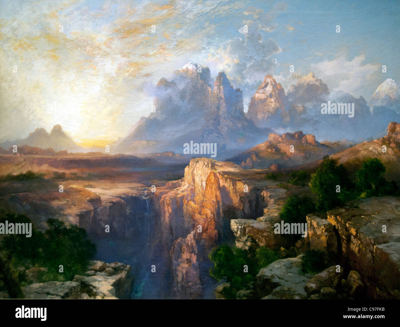 Rock Towers of the Rio Virgin 1908 by Thomas Moran American Stock Photo ...