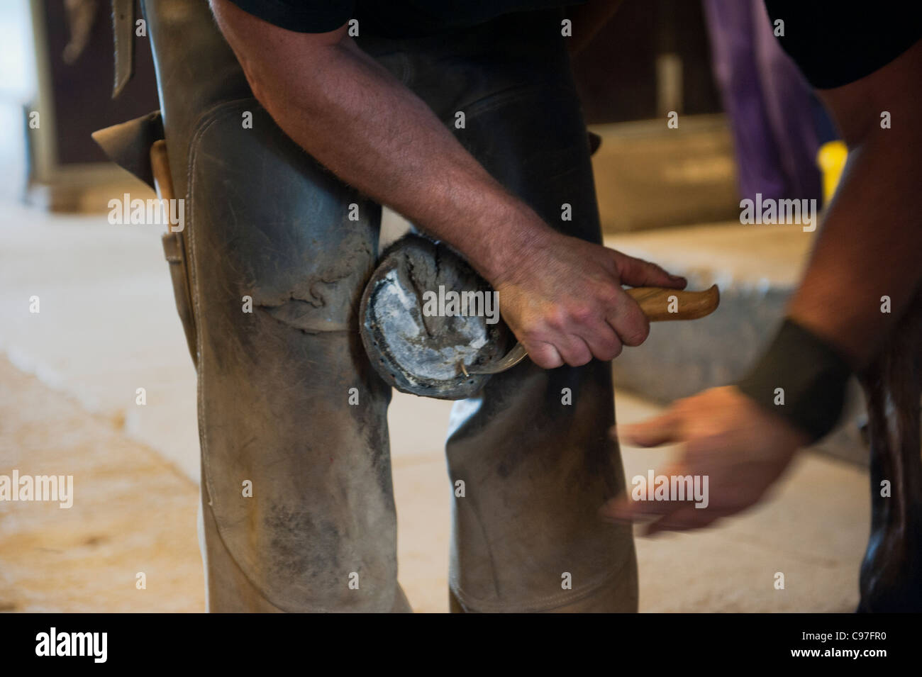 Farrier at work Stock Photo - Alamy