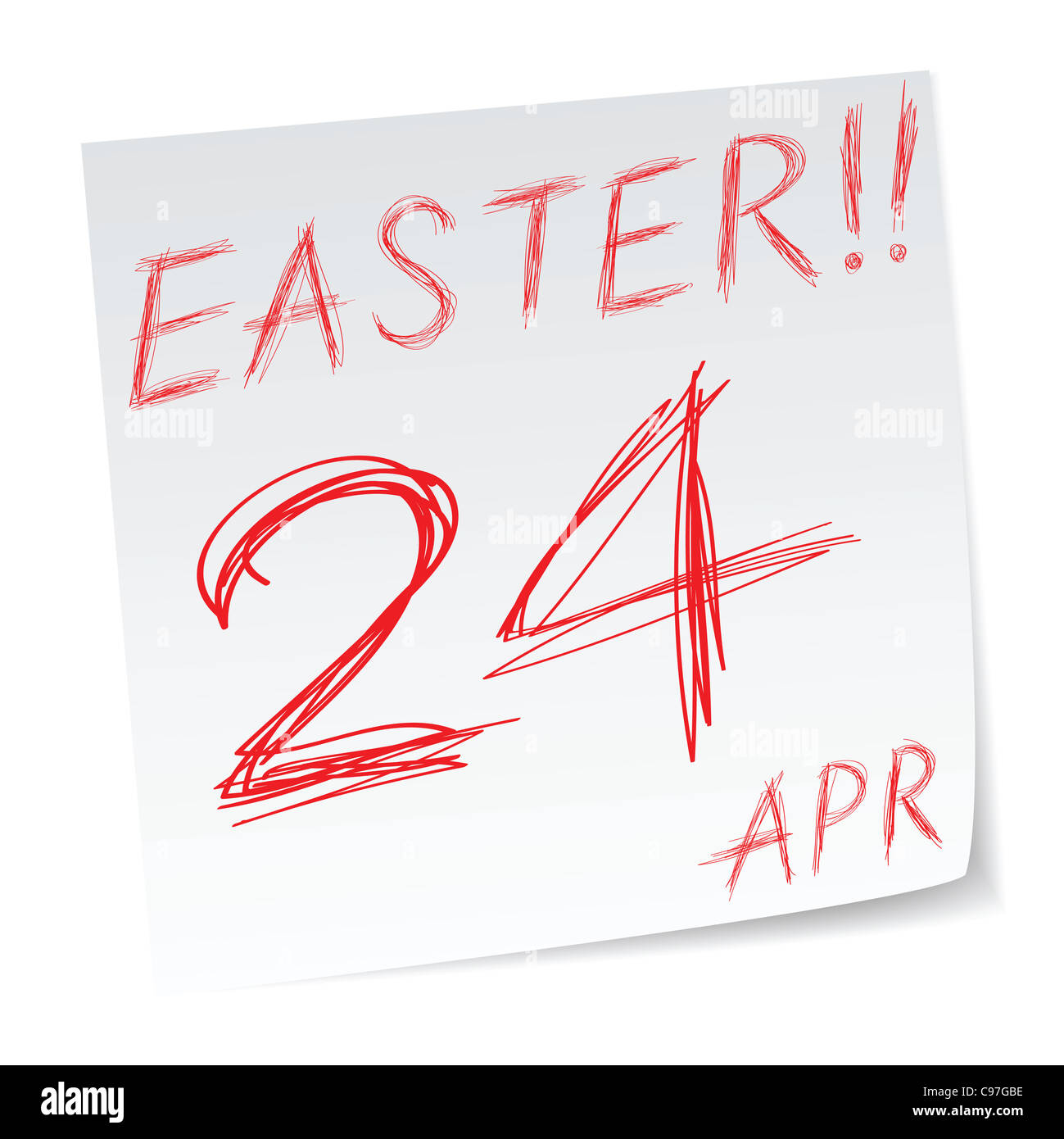 a message with easter sunday date of calendar Stock Photo - Alamy
