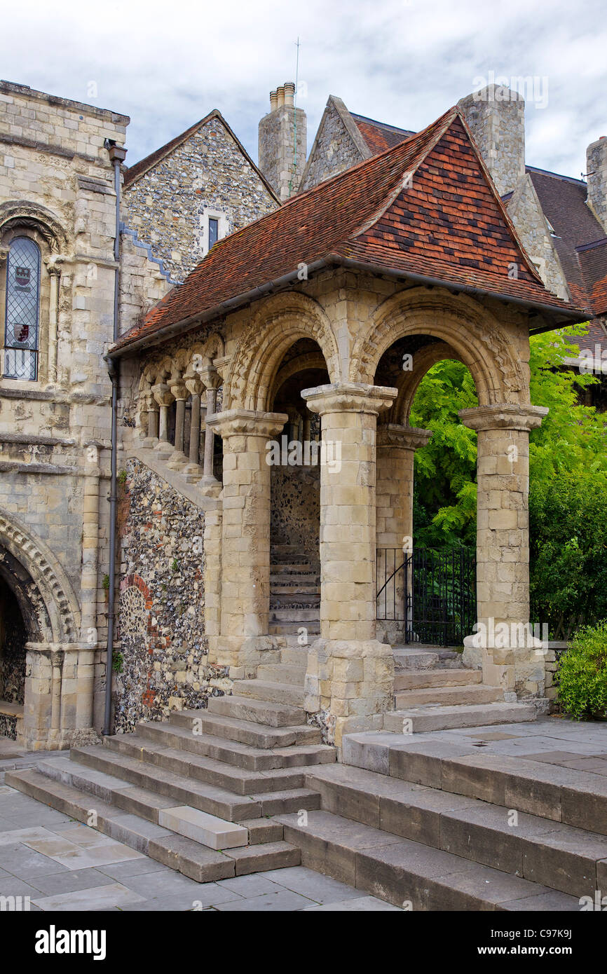 Norman Staircase, circa 1153, at King's School, Canterbury, Kent ...