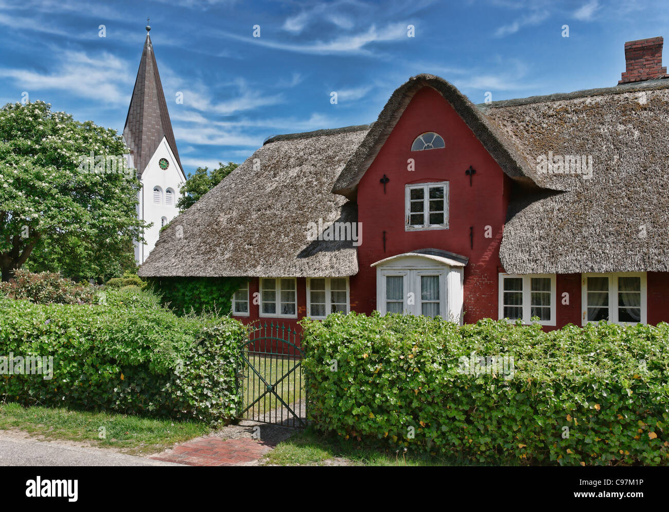St. Clemens Church in Nebel, North Sea Island Amrum, Schleswig-Holstein ...