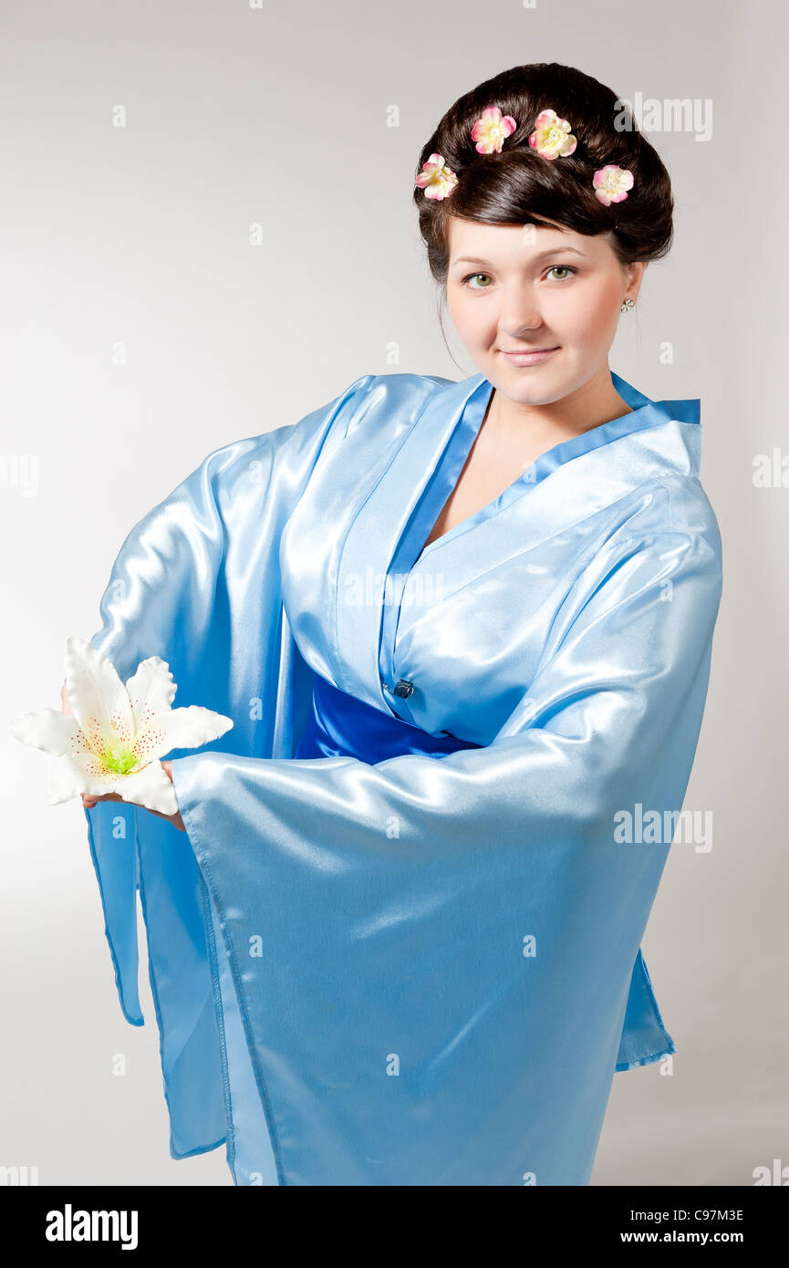 Blue Kimono High Resolution Stock Photography and Images - Alamy
