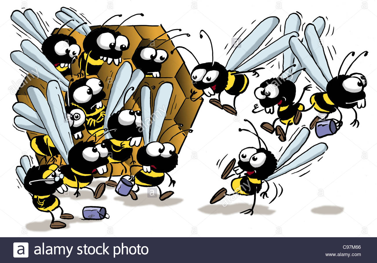 Swarm Of Bees Cartoon Stock Photos & Swarm Of Bees Cartoon Stock Images ...