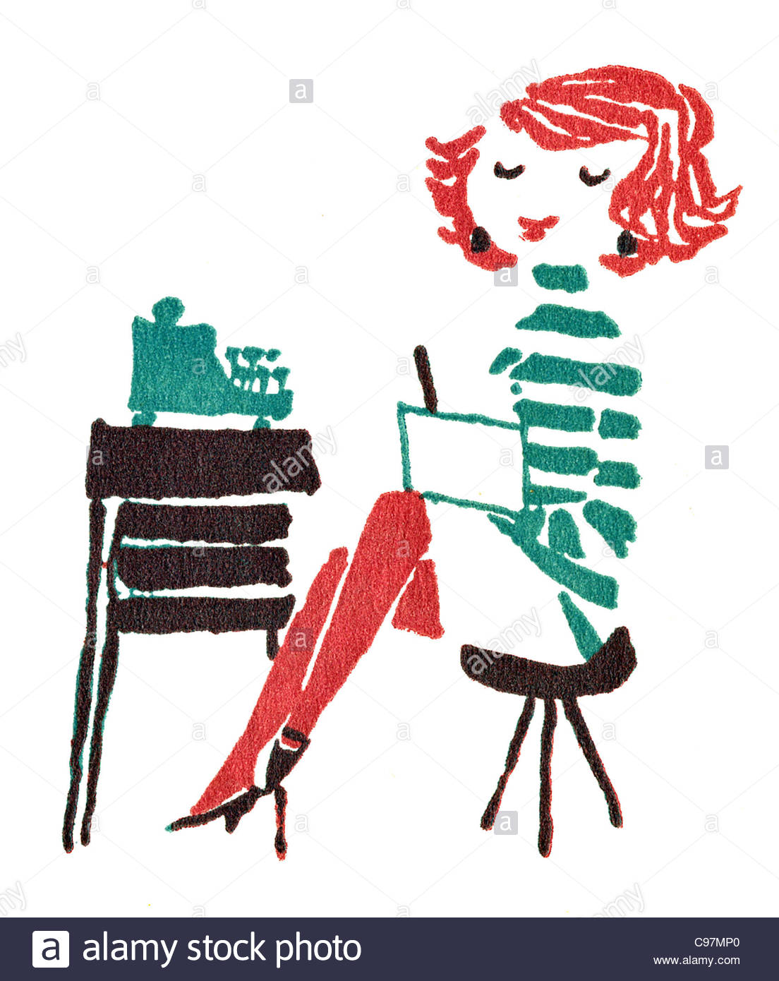 Secretary Typist Typewriter Stock Photos & Secretary Typist Typewriter ...