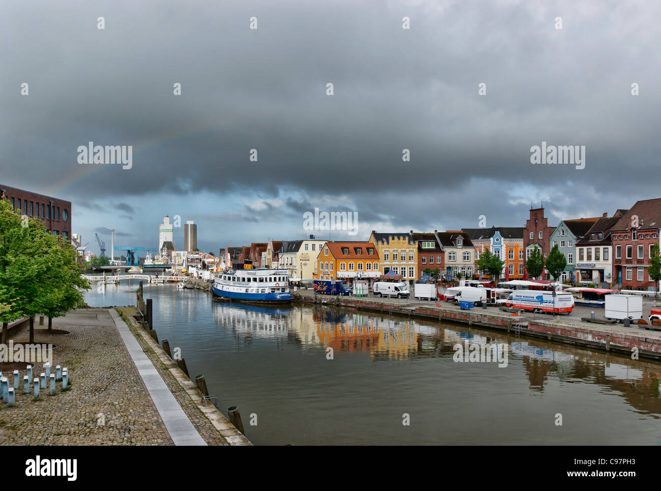 Inland harbour of Husum, Schleswig-Holstein, Germany Stock Photo - Alamy