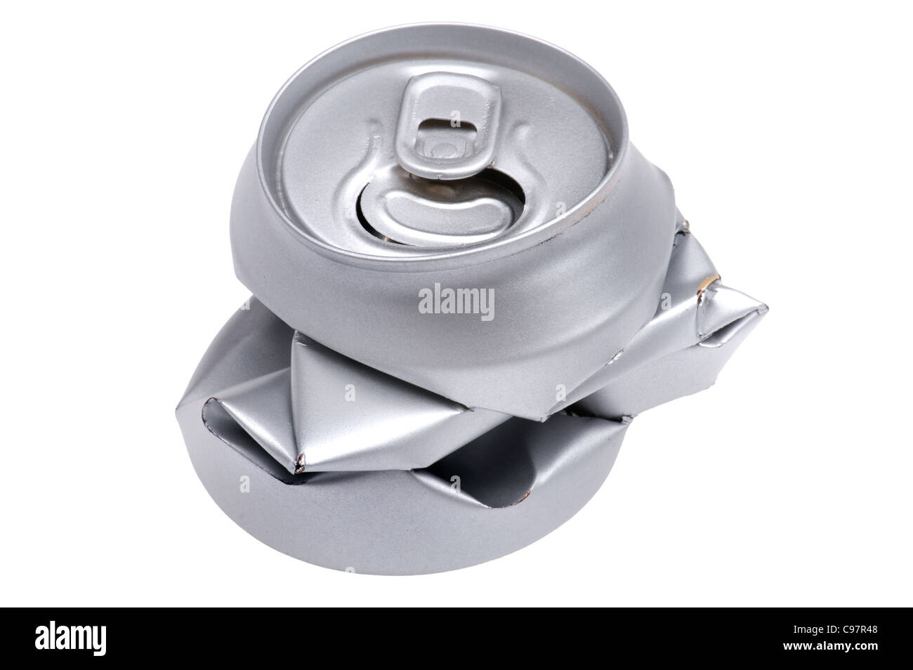 object on white - Crumpled beverage can Stock Photo - Alamy