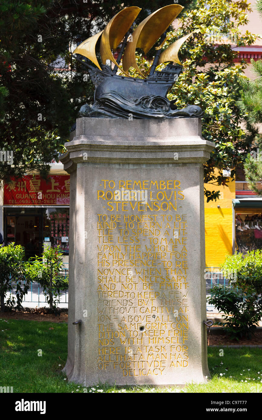 Robert Louis Stevenson Monument, San Francisco Stock Photo - Alamy