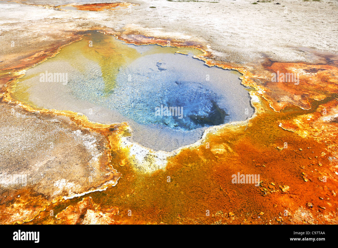 Colorful rusty geyser in Yellowstone National Park Stock Photo - Alamy