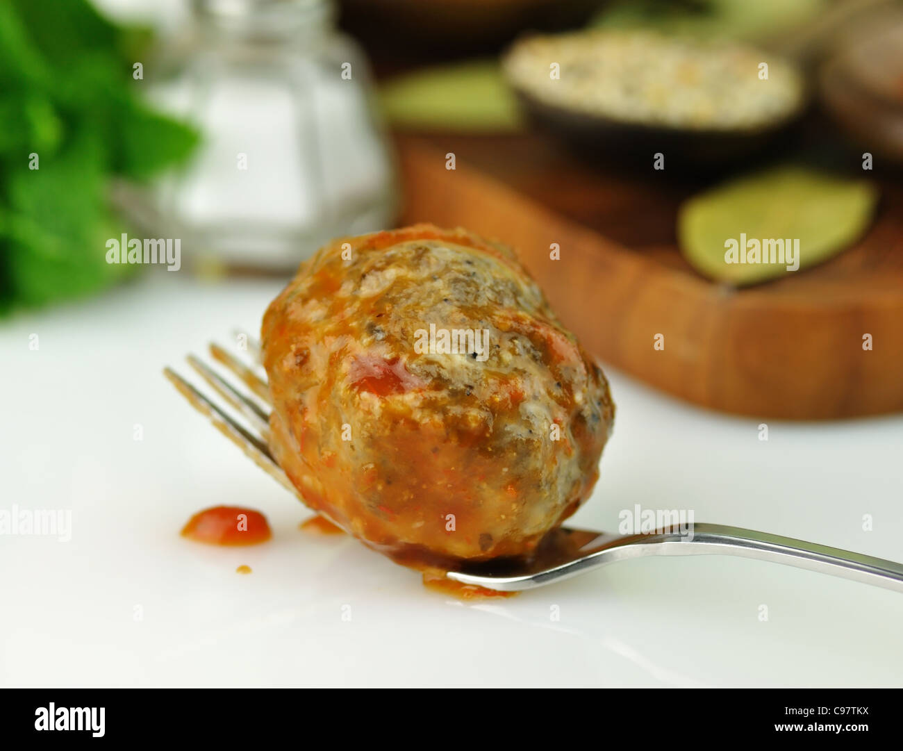 Meatball on a fork hi-res stock photography and images - Alamy