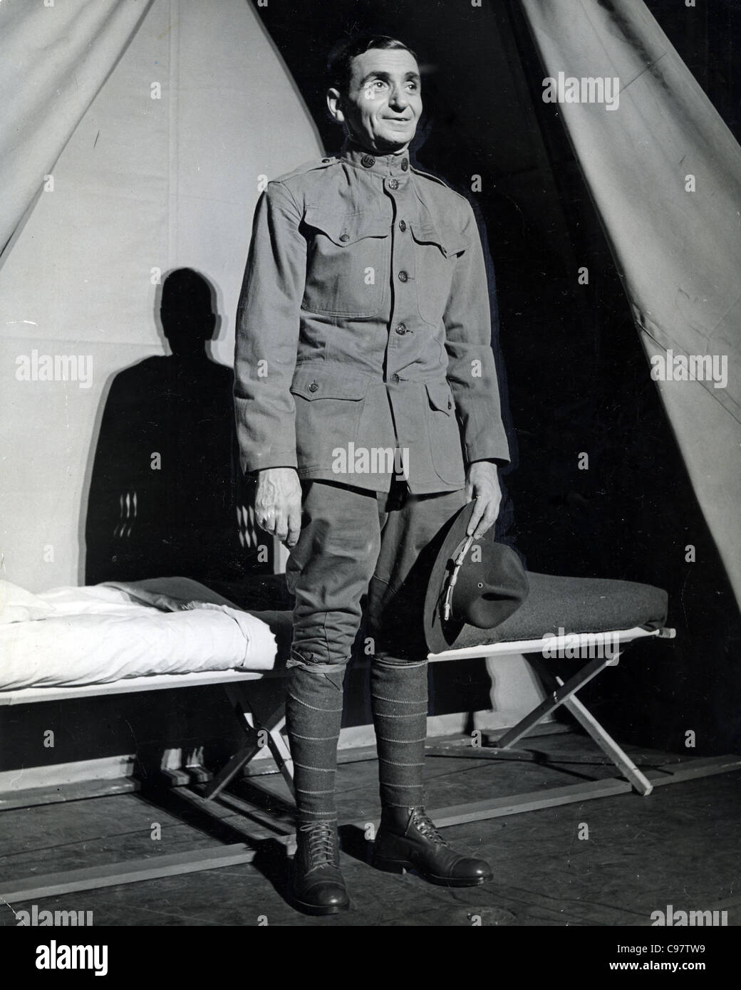 IRVING BERLIN (1888-1989) during a charity show performing a scene from ...