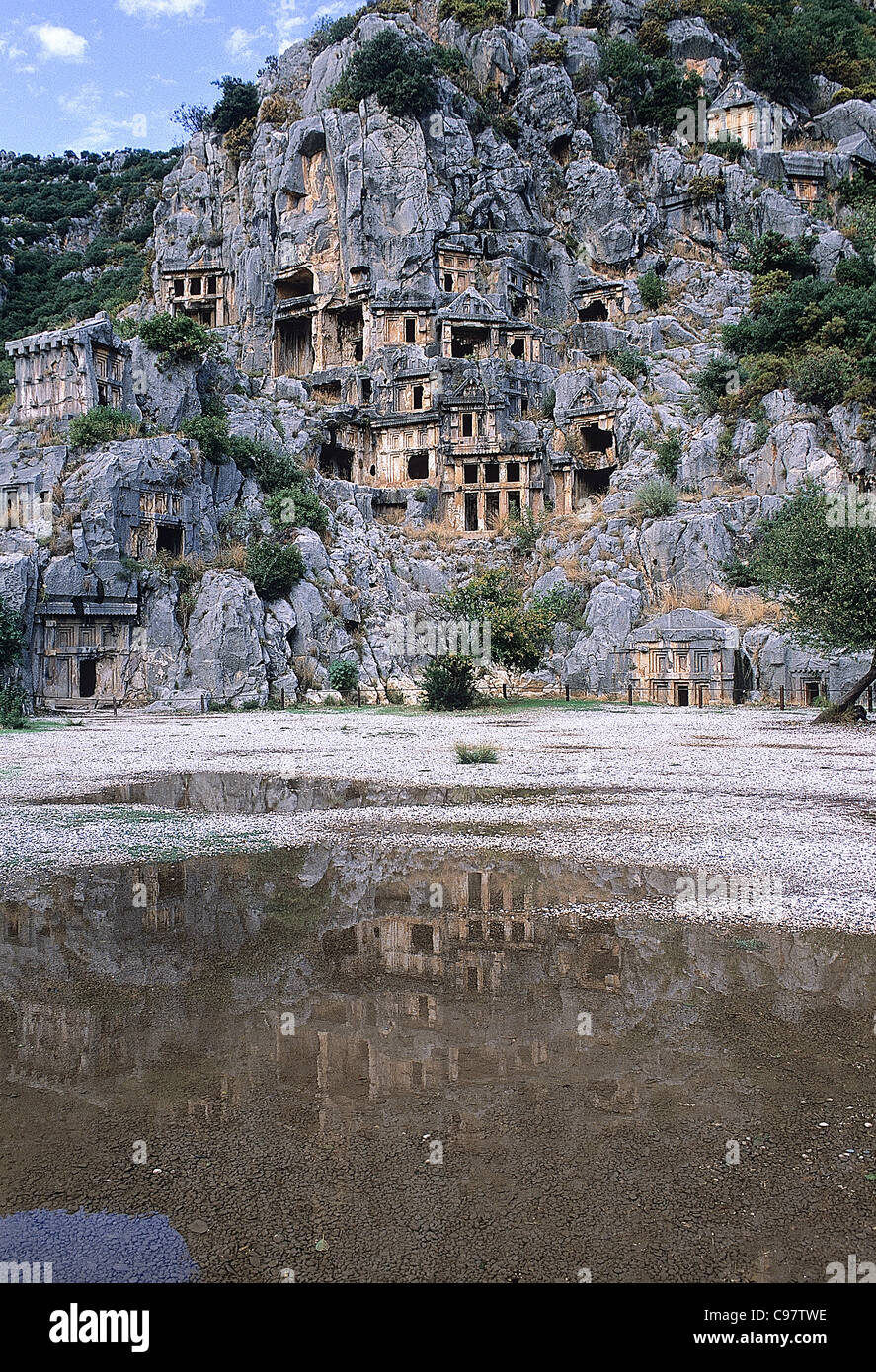 Turkey. Myra. The Lycian rock-tombs Stock Photo - Alamy