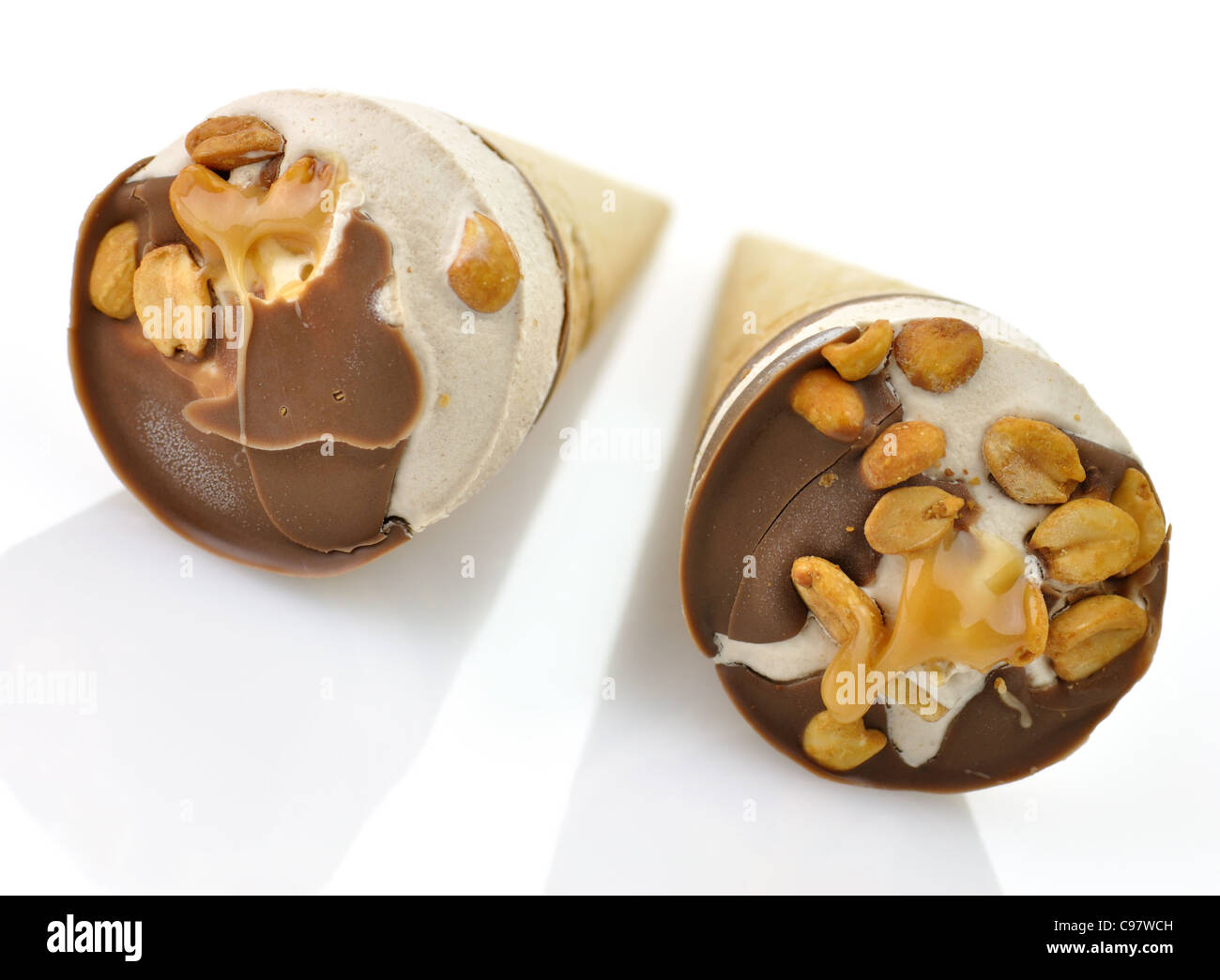 Waffle chocolate cone hi-res stock photography and images - Alamy