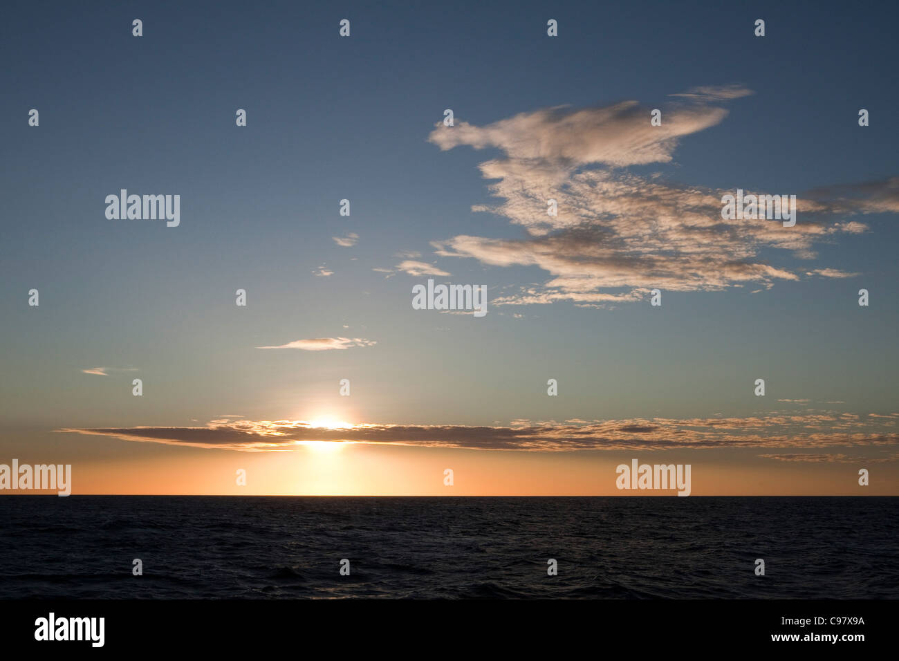 Sunset seen from sailing cruiseship Star Flyer (Star Clippers Cruises ...