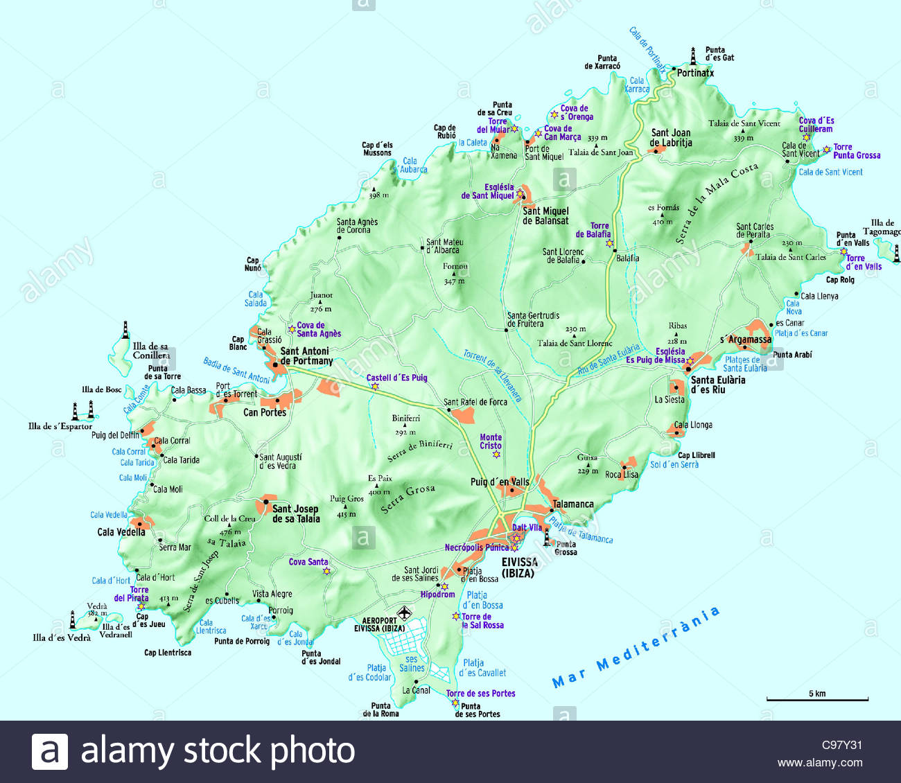Ibiza Map Stock Photos & Ibiza Map Stock Images - Alamy