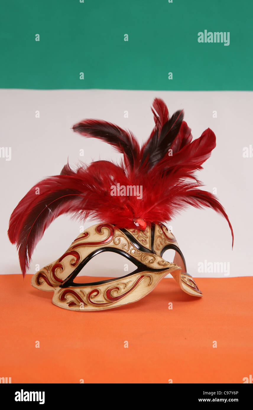 Masquerade mask on an irish flag Stock Photo - Alamy