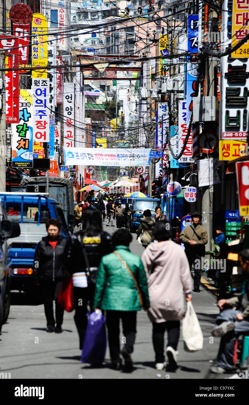 A busy street in Busan, South Korea Stock Photo - Alamy