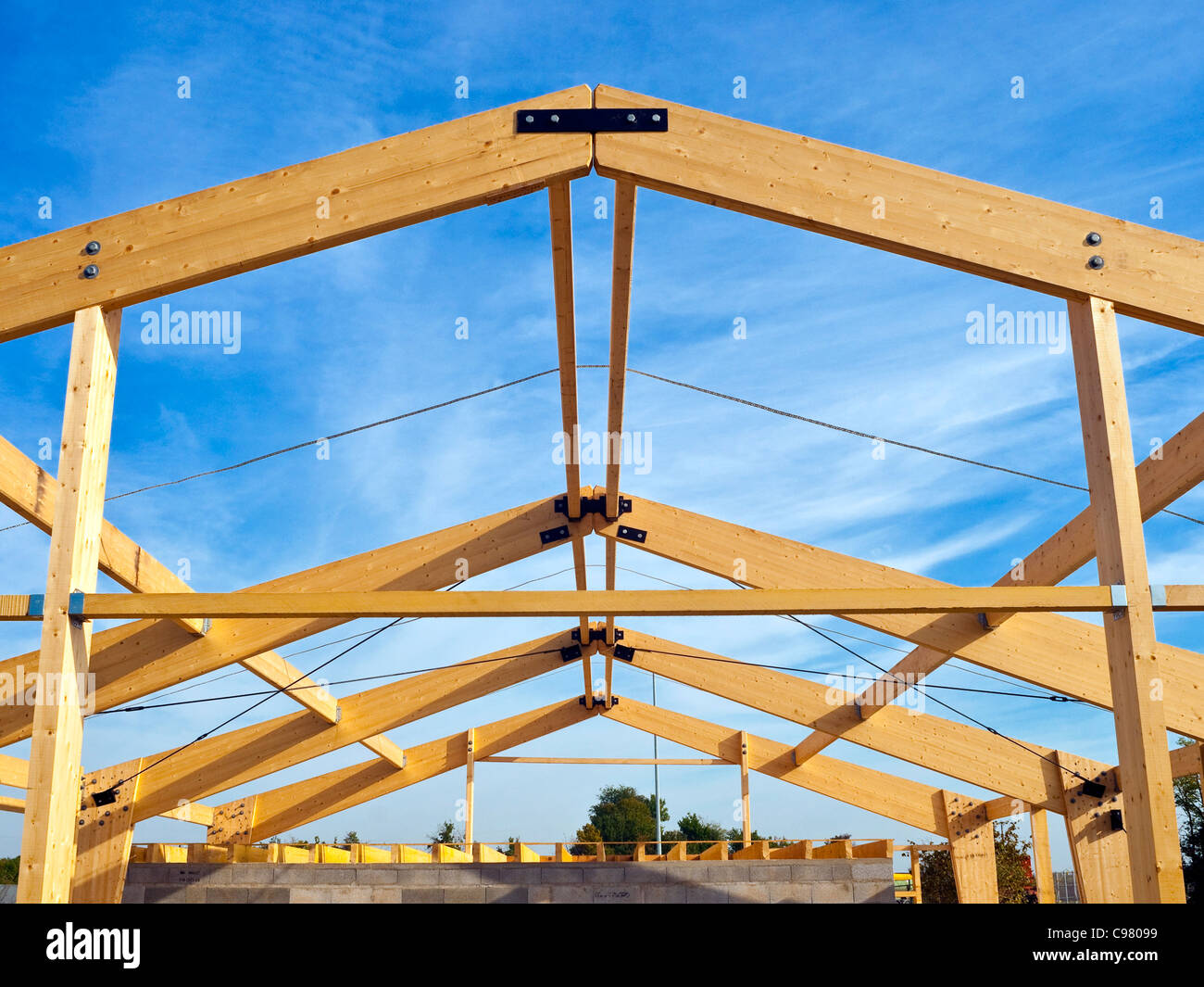 New modern timber unit building construction - France Stock Photo - Alamy