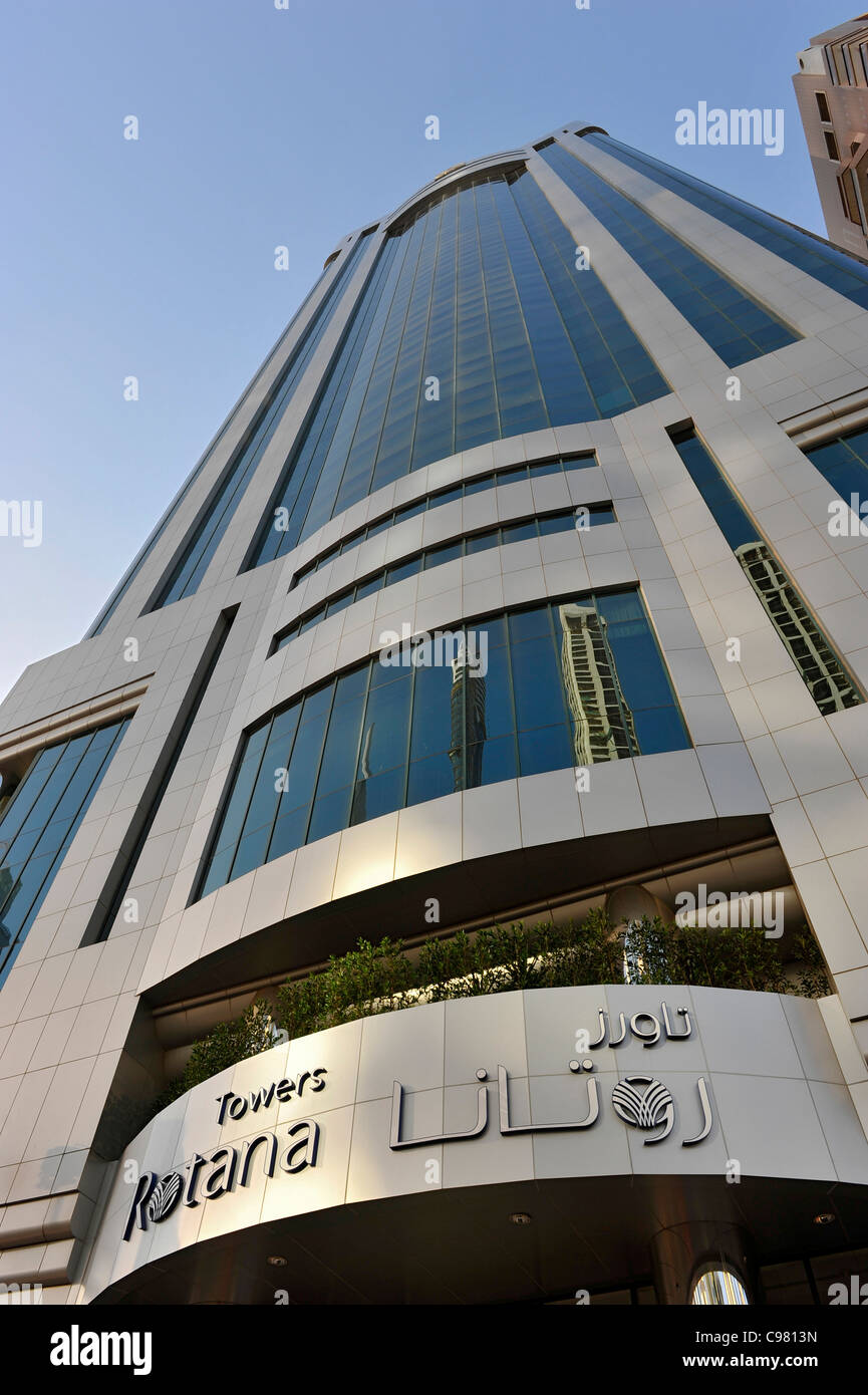 ROTANA TOWERS, skyscraper, modern architecture, Sheikh Zayed Road ...