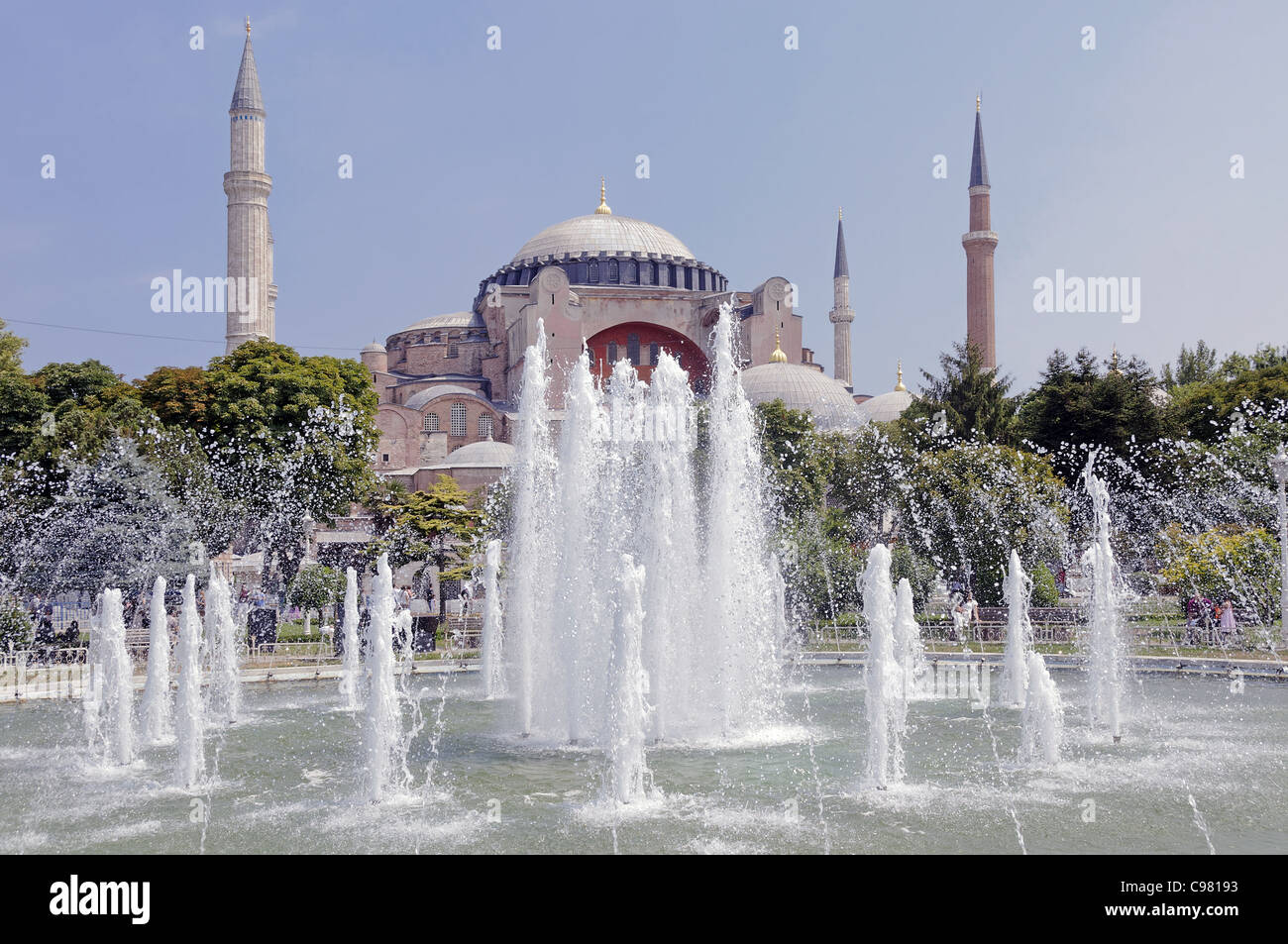 Fountains in front of Ayasofya Museum Gulhane Park Istanbul Stock Photo ...