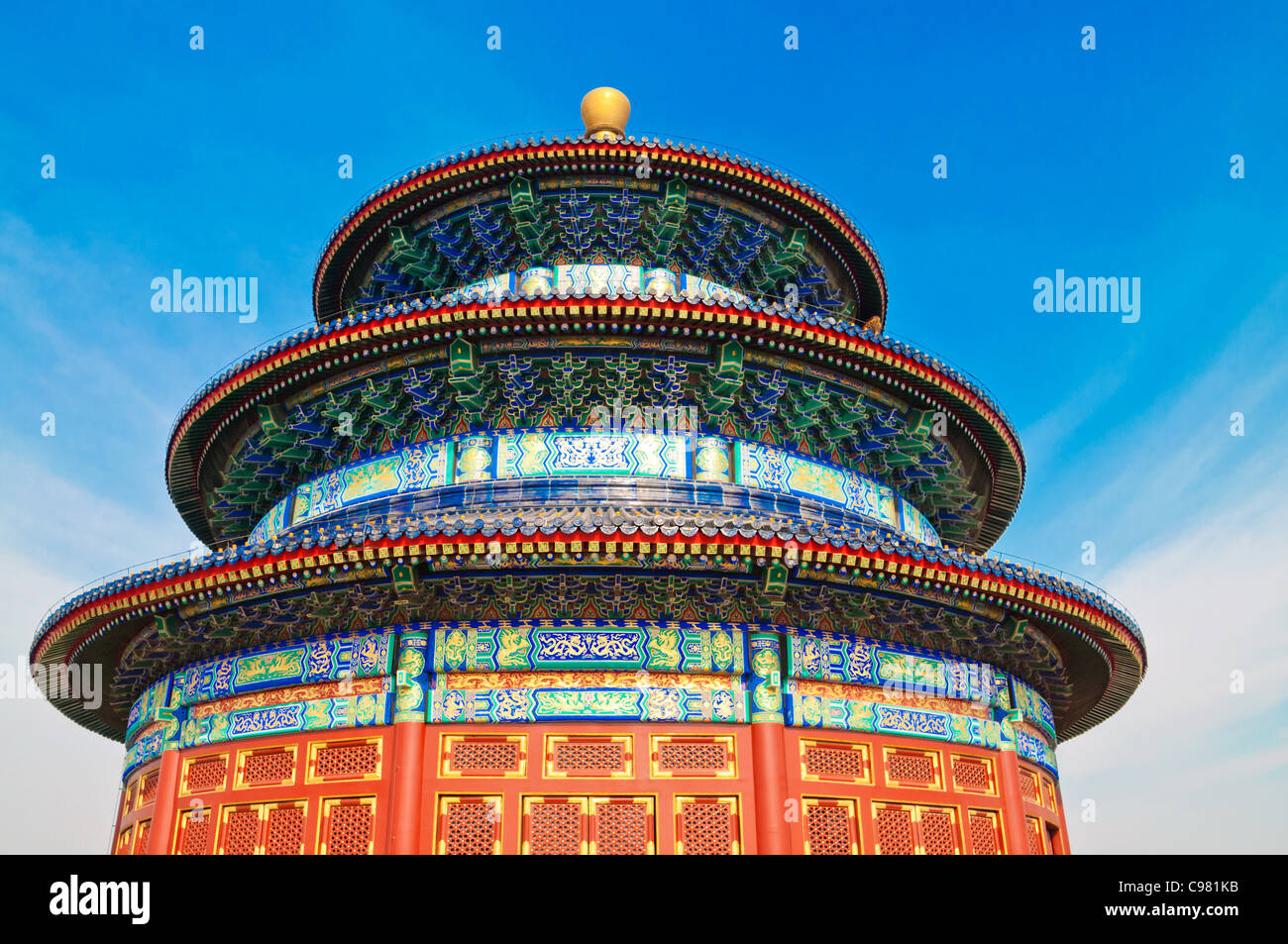 Temple of Heaven in Beijin on blue sky background Stock Photo - Alamy