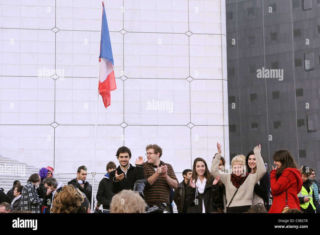 French Indignants in Paris - La défense Stock Photo - Alamy