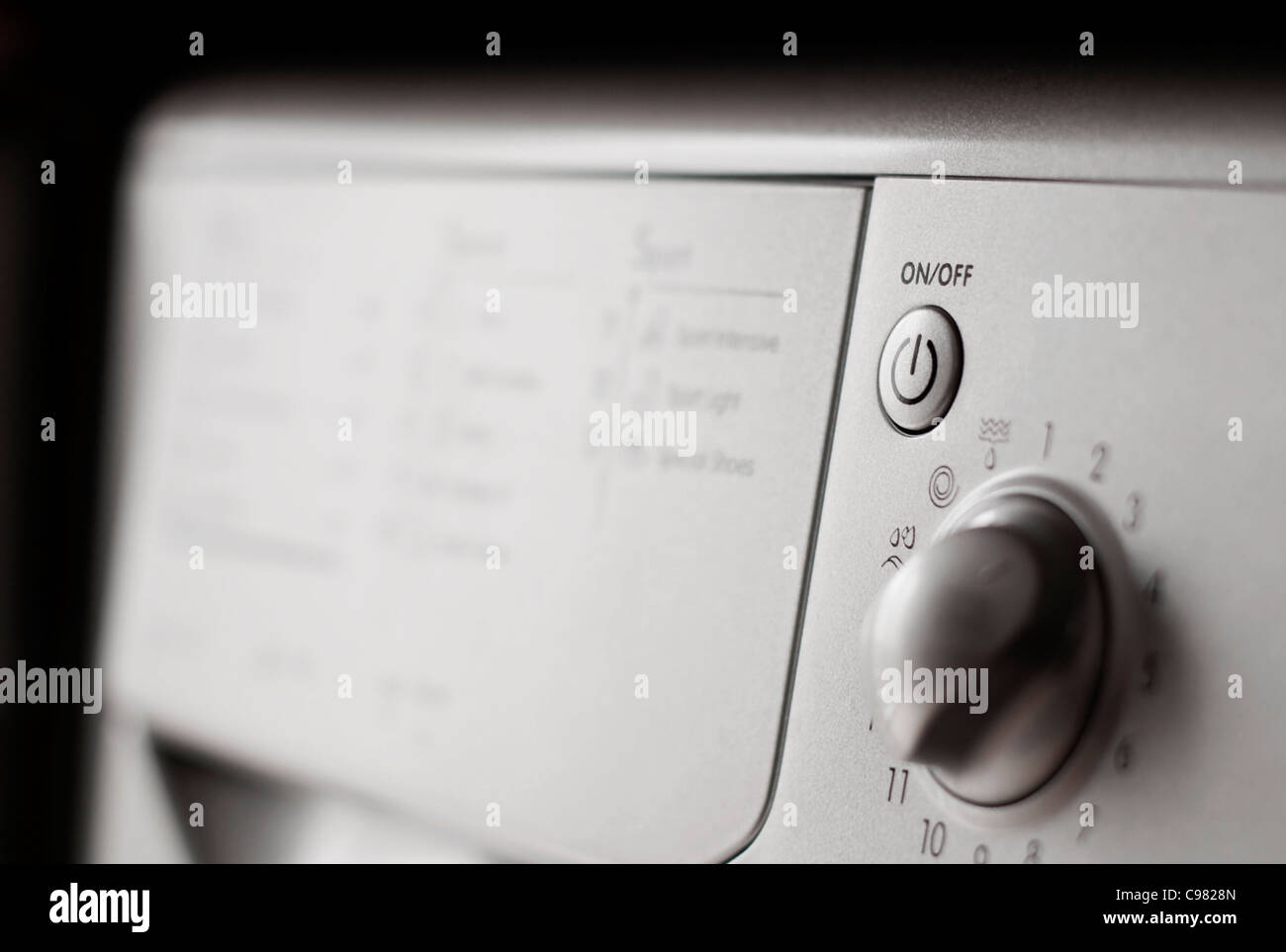 washing machine on button Stock Photo - Alamy