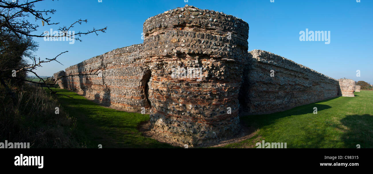 Burgh Castle Roman Fort Norfolk South East Corner Tower Stock Photo ...