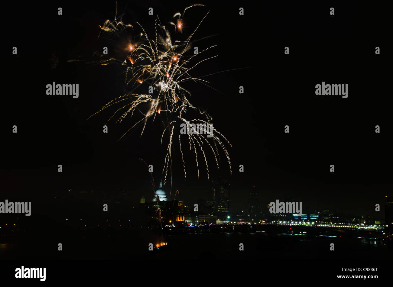 Fireworks display over The Thames Stock Photo - Alamy
