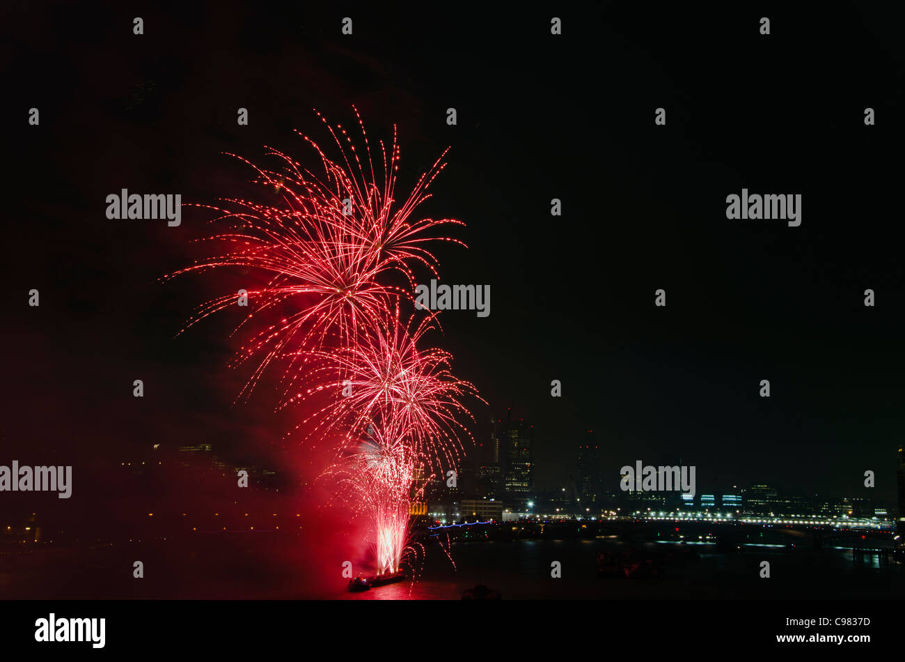 Fireworks display over The Thames Stock Photo - Alamy