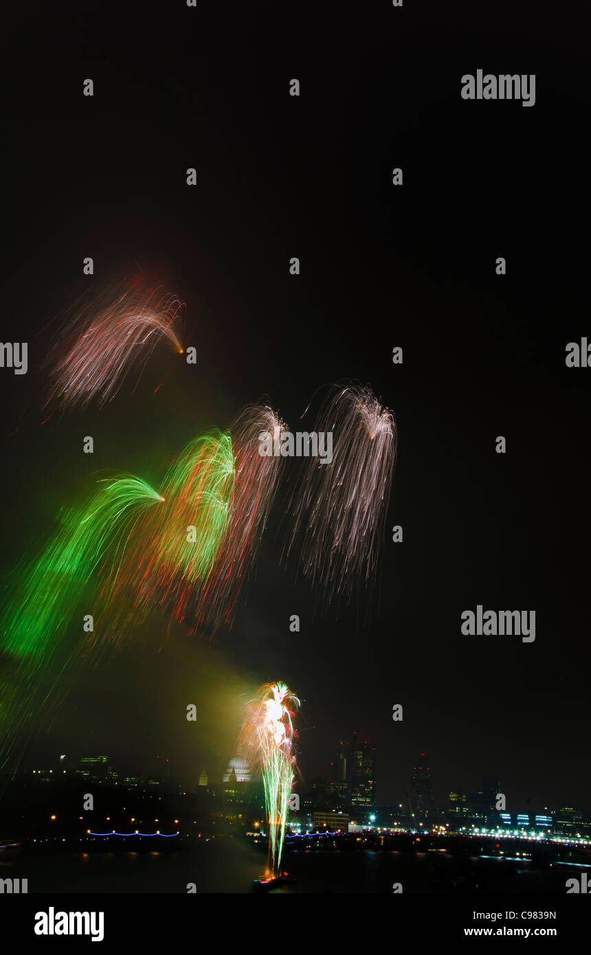 Fireworks display over The Thames Stock Photo - Alamy