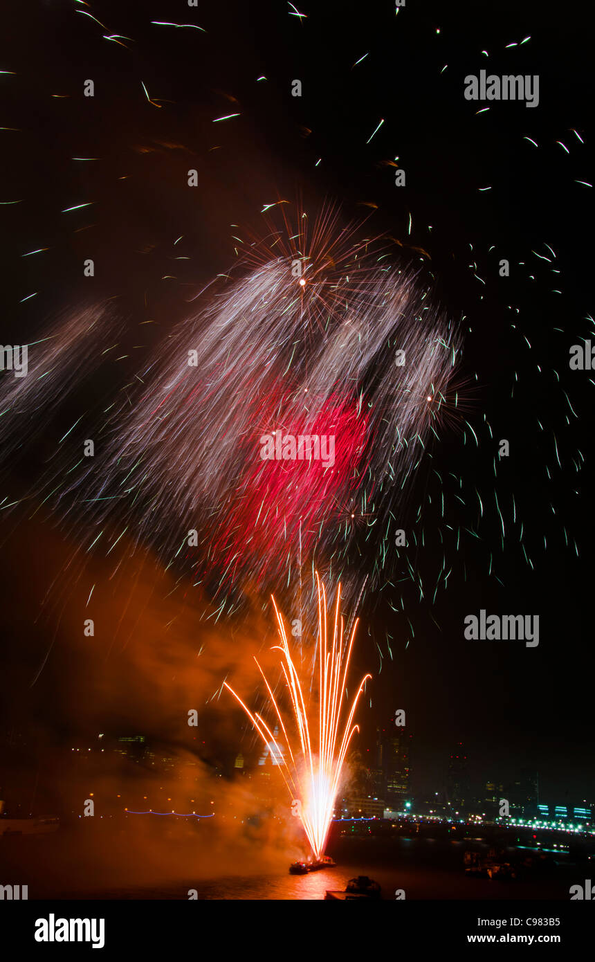 Fireworks display over The Thames Stock Photo - Alamy